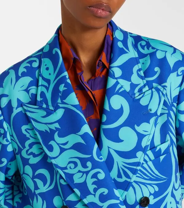Dries Van Noten Printed Double-breasted Coat
