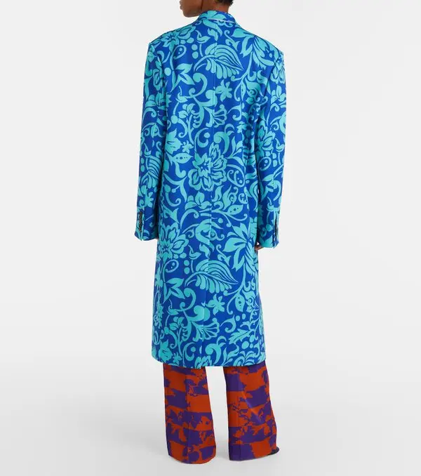 Dries Van Noten Printed Double-breasted Coat