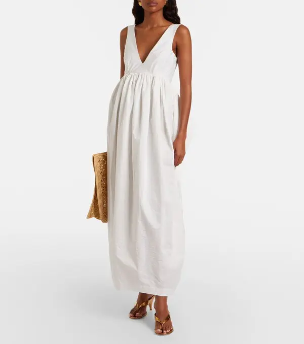 RÓHE Cotton-blend Maxi Dress - White
