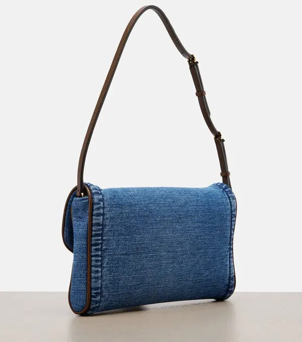 Valentino Garavani Devain Small Denim Shoulder Bag