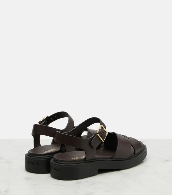 Prada Leather Platform Sandals