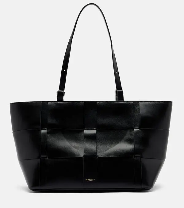 DEMELLIER Large Woven Leather Tote Bag - Black