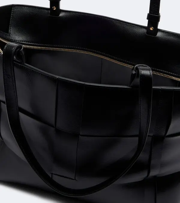DEMELLIER Florence Large Woven Leather Tote Bag - Black