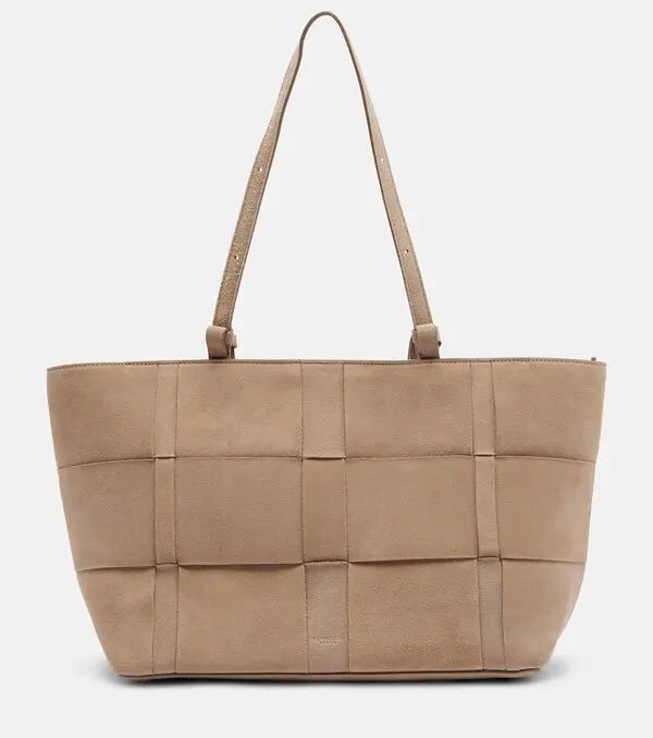DEMELLIER Florence Large Suede Tote Bag - Beige