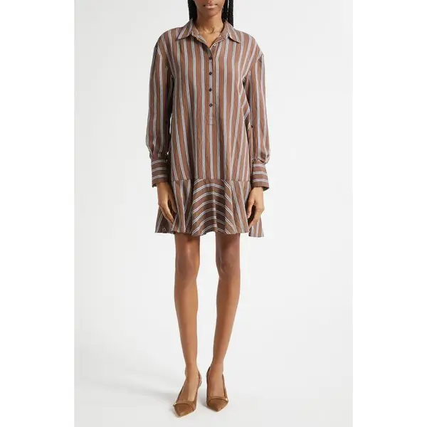Veronica Beard Azriel Long Sleeve Shirtdress