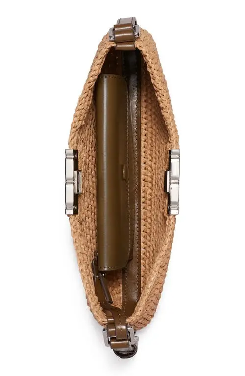 Tory Burch Slim Eleanor Woven Raffia Shoulder Bag
