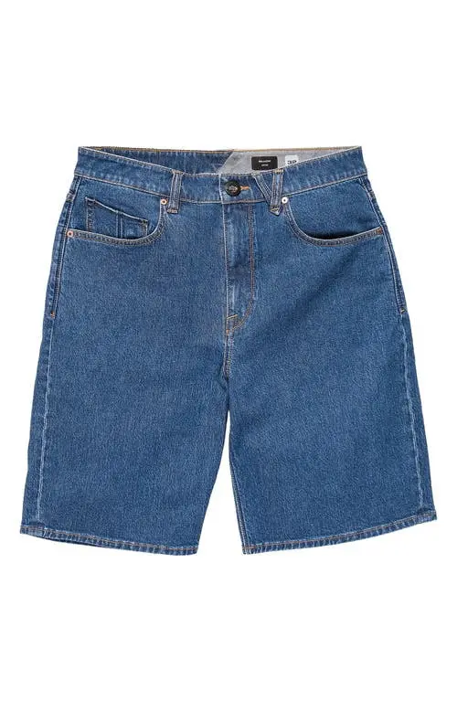 Volcom Billow Loose Fit Denim Shorts - Bold Blue