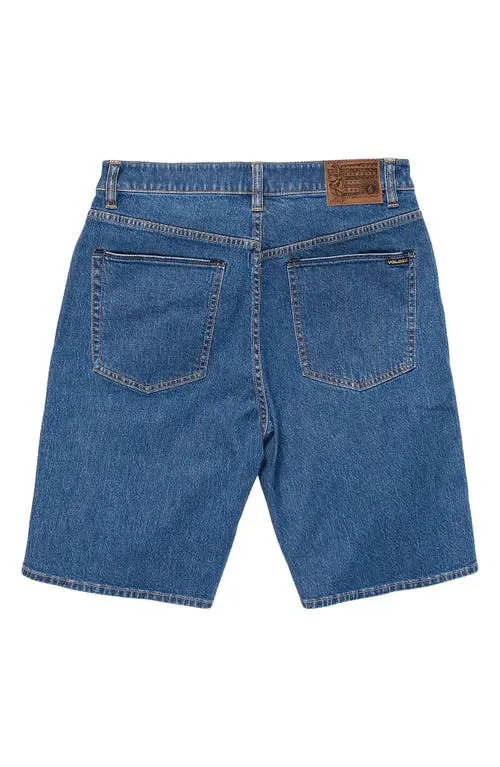 Volcom Billow Loose Fit Denim Shorts - Bold Blue