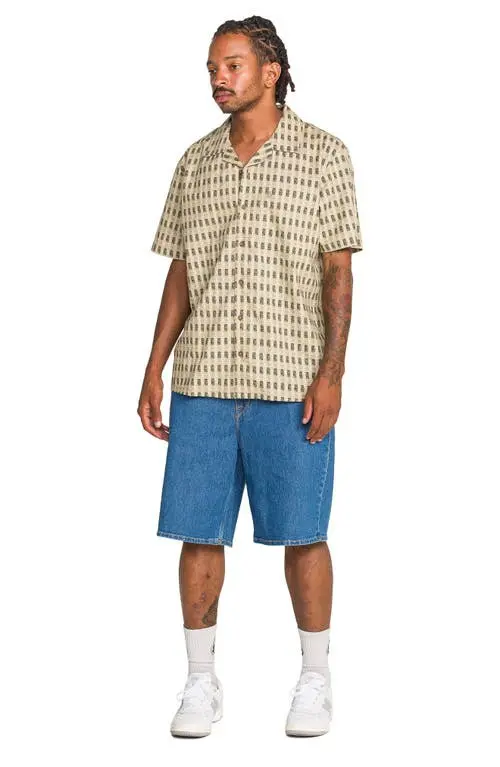 Volcom Billow Loose Fit Denim Shorts - Bold Blue