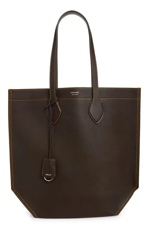 FERRAGAMO Leather North/south Tote - T.moro Soft Camel