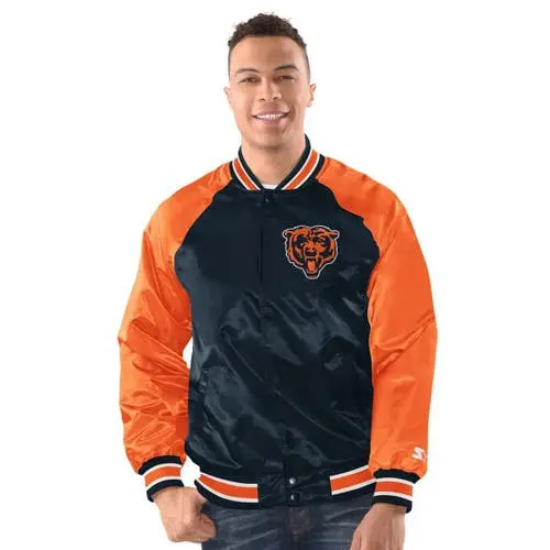 STARTER Chicago Bears Inductee Raglan Full-snap Varsity Jacket