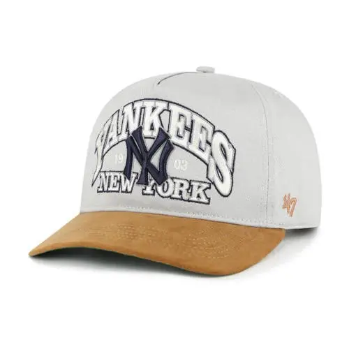 '47 New York Yankees Cooperstown Break Wood Suede Hitch Adjustable Cap - Gray