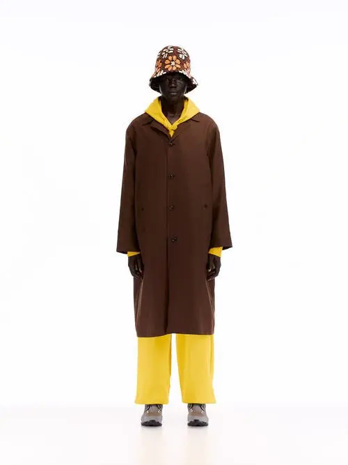 VOWELS Split Raglan Coat - Brown