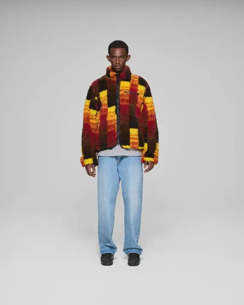 VOWELS Jacquarded Fleece Zip-up Jacket
