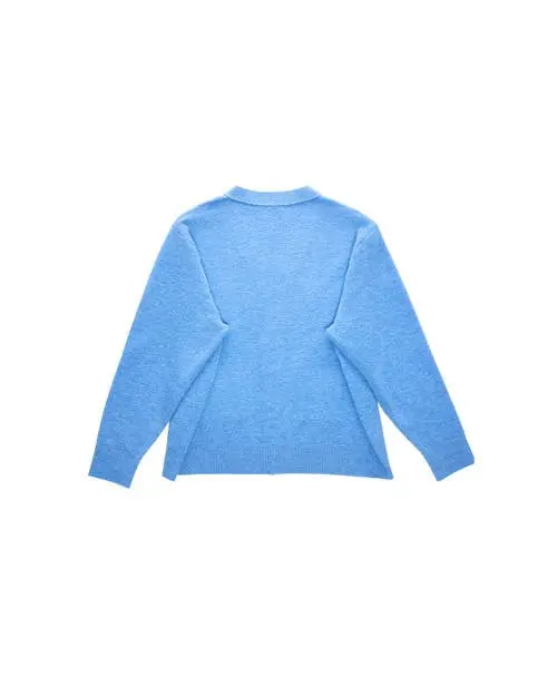 VOWELS Alpaca Blend Cardigan - Light Blue