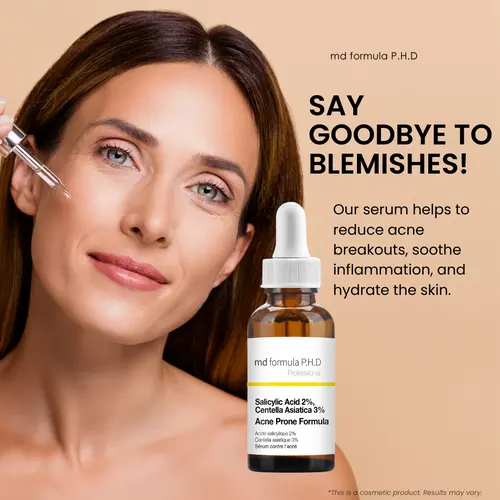 MD FORMULA Acne Prone Serum Salicylic Acid 2%, Centella Asiatica 3% 30ml For Acne & Blemishes