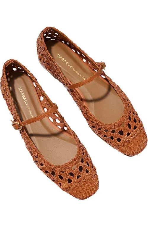 MARGAUX LONNBERG The Woven Fonteyn Jane Flats - Saddle Leather