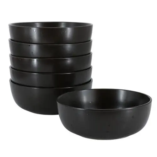 STUDIO 3B Mio Modern Coupe 6 Piece 6.5in Round Stoneware Bowl Set - Pepper