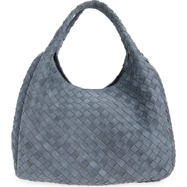 Bottega Veneta Large Campana Suede Shoulder Bag - Cloudy Indigo