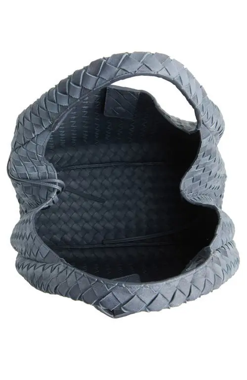 Bottega Veneta Large Campana Suede Shoulder Bag - Cloudy Indigo