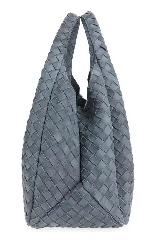 Bottega Veneta Large Campana Suede Shoulder Bag - Cloudy Indigo