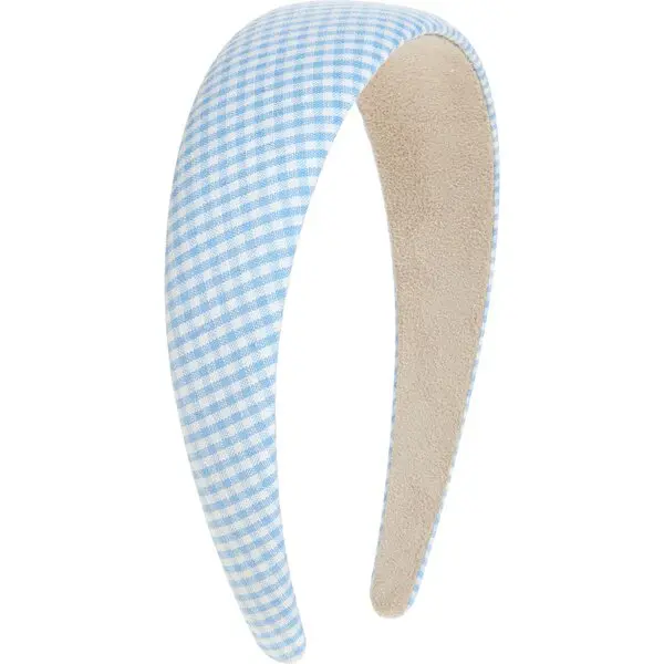 Tasha Padded Plaid Headband - Blue