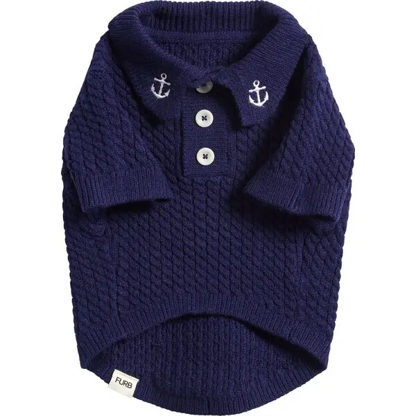FURB Anchor Embroidered Collar Pet Sweater