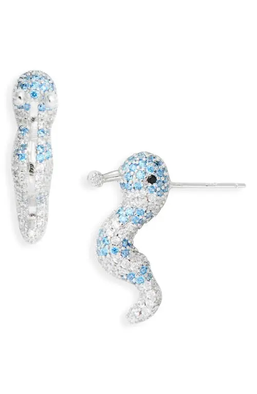 Collina Strada Slug Stud Earrings - Clear Sky