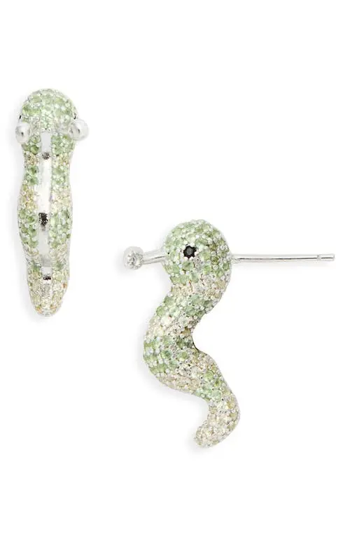 Collina Strada Slug Stud Earrings - Green Apple