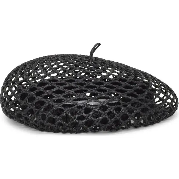 GIGI BURRIS MILLINERY Coco Woven Straw Beret - Black