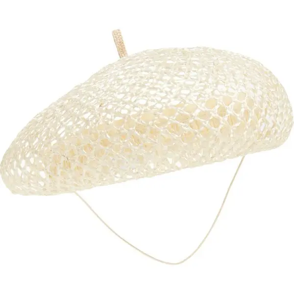 GIGI BURRIS MILLINERY Coco Woven Straw Beret - Natural