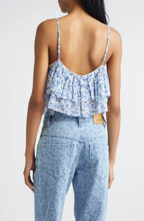 Isabel Marant Erisa Floral Ruffle Crop Top