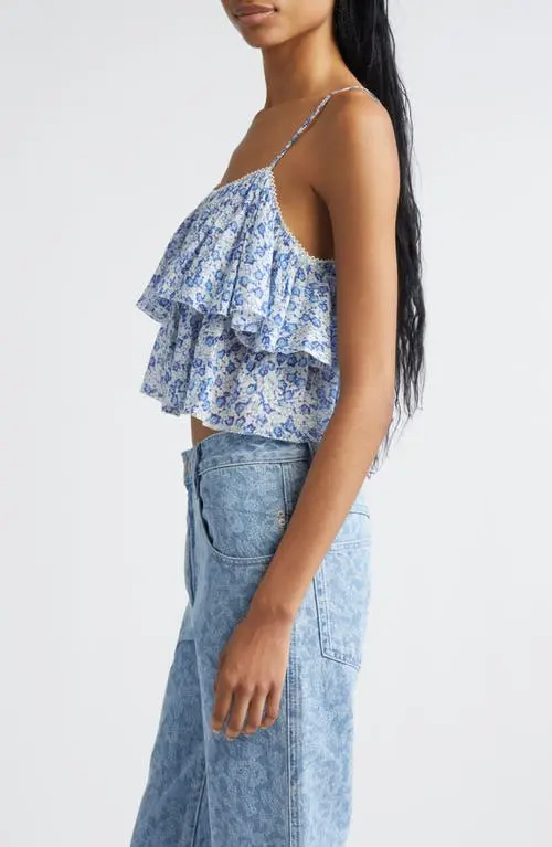 Isabel Marant Erisa Floral Ruffle Crop Top