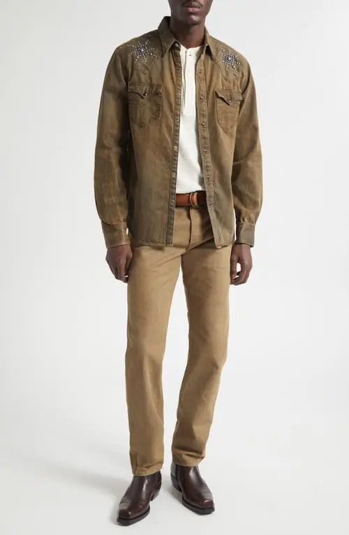 Double Rl Slim Fit Jeans - Medium Brown