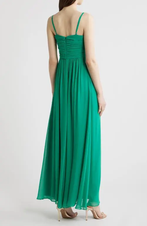 jade green velvet dress Teryn Silk Chiffon Dress – Retrofete main image 1