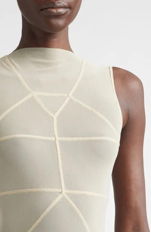 Rick Owens Temple Sleeveless Tulle Top - Sand