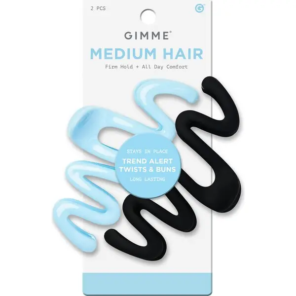 GIMME BEAUTY Medium Squiggle Claw Clip - Black