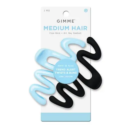 GIMME BEAUTY Medium Squiggle Claw Clip - Black