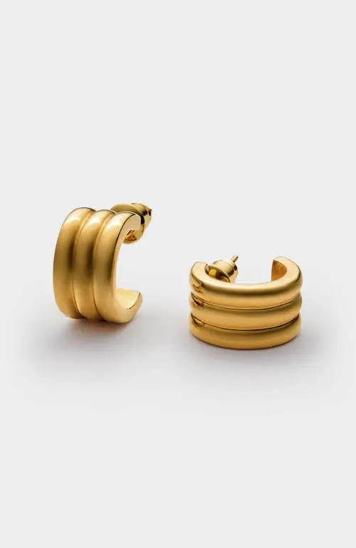 KATIE LOXTON Hanna Gold Pvd Huggie Hoop Earrings - Gold Coated