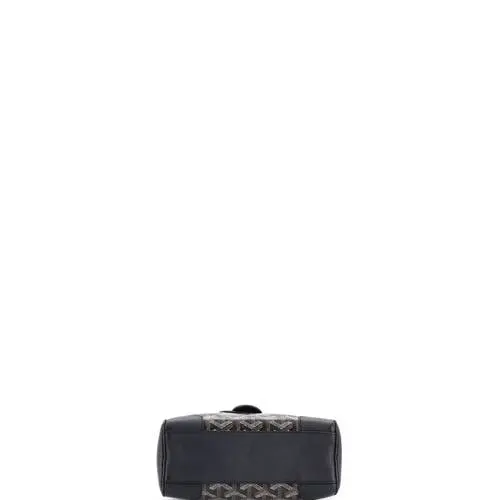 Goyard Saigon Top Handle Bag Coated Canvas With Leather Mini - Black