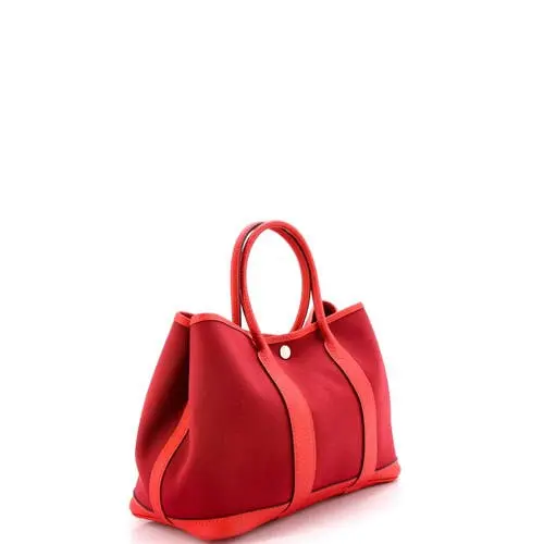 Hermès Garden Party Tote Toile And Leather 30 - Red