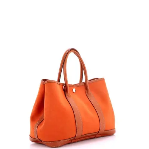 Hermès Garden Party Tote Toile And Leather 30 - Orange
