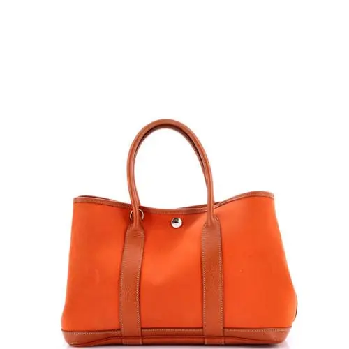 Hermès Garden Party Tote Toile And Leather 30 - Orange