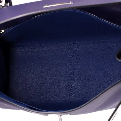 Hermès Kelly Handbag Verso Evercolor With Palladium Hardware 28