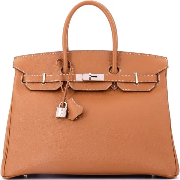 Hermès Birkin Handbag Brown Epsom With Palladium Hardware 35 - Gold