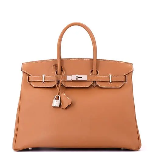 Hermès Birkin Handbag Brown Epsom With Palladium Hardware 35 - Gold