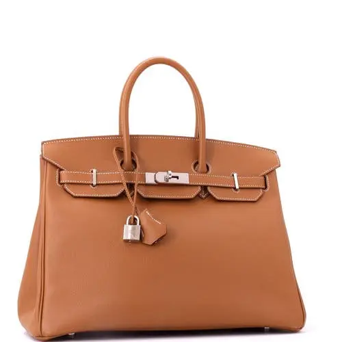 Hermès Birkin Handbag Brown Epsom With Palladium Hardware 35 - Gold