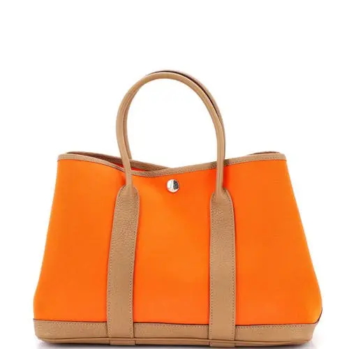 Hermès Garden Party Tote Toile And Leather 30 - Orange