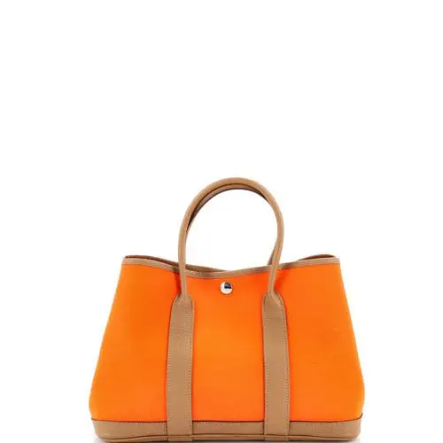 Hermès Garden Party Tote Toile And Leather 30 - Orange