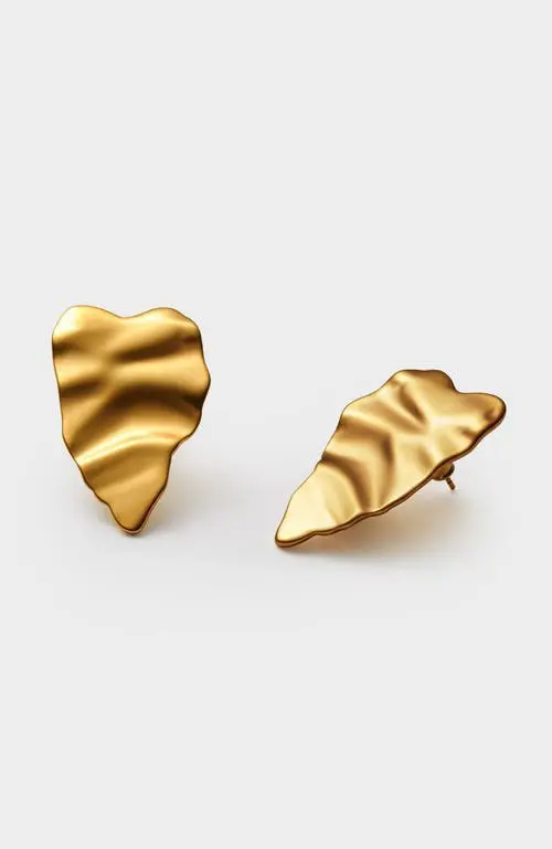 KATIE LOXTON Molten Heart Oversized Stud Earrings - Gold Coated